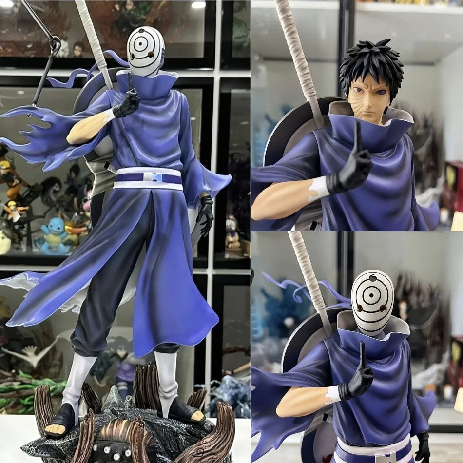 22cm NARUTO Anime Figures Uchiha Obito Standing Posture Sculpture Scen ...