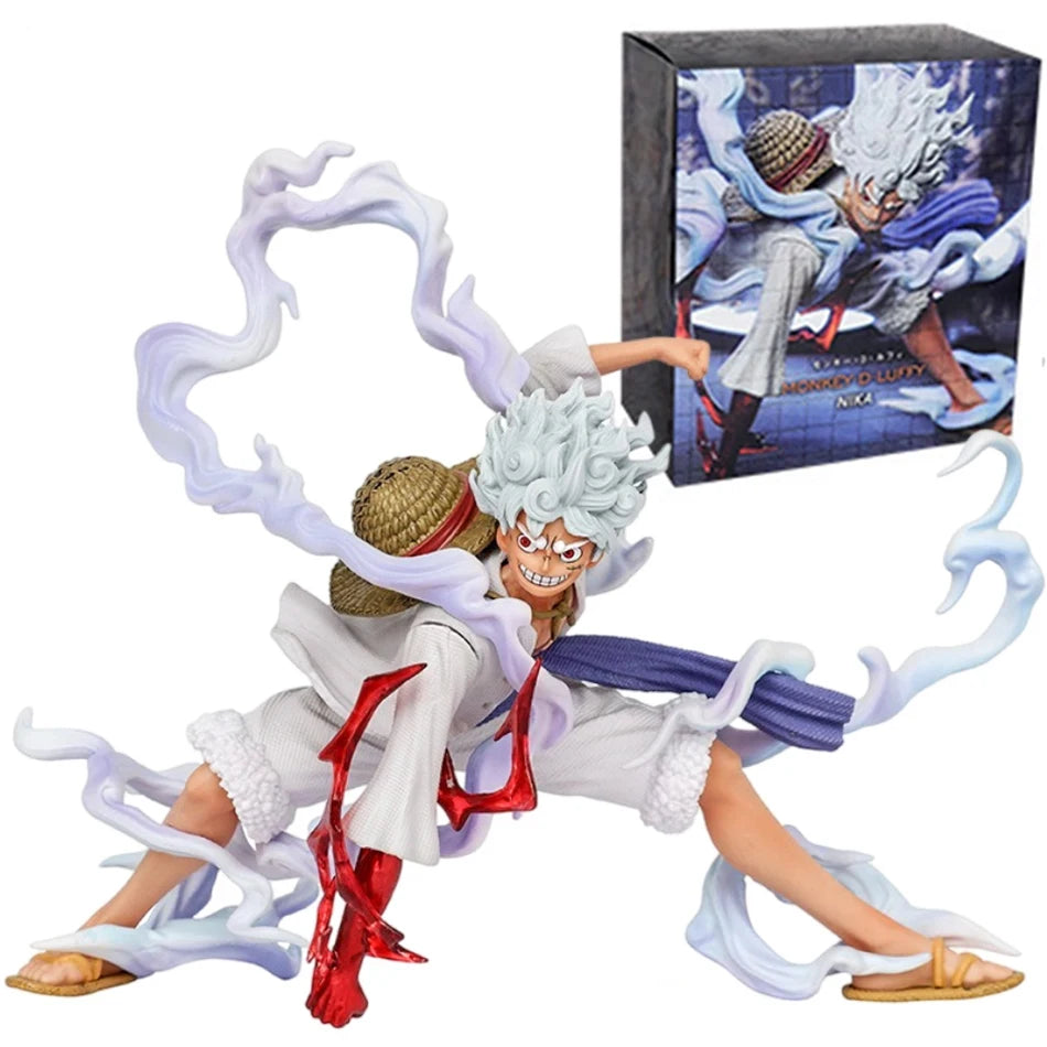 Anime One Piece Sun God Nika Luffy Squatting Character Handmade PVC Mo ...