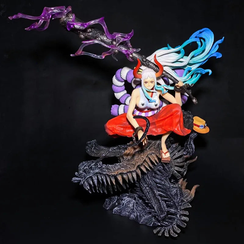 42cm Anime One Piece Wano Country Kaido's Daughter Yamato Thunder Bagu ...