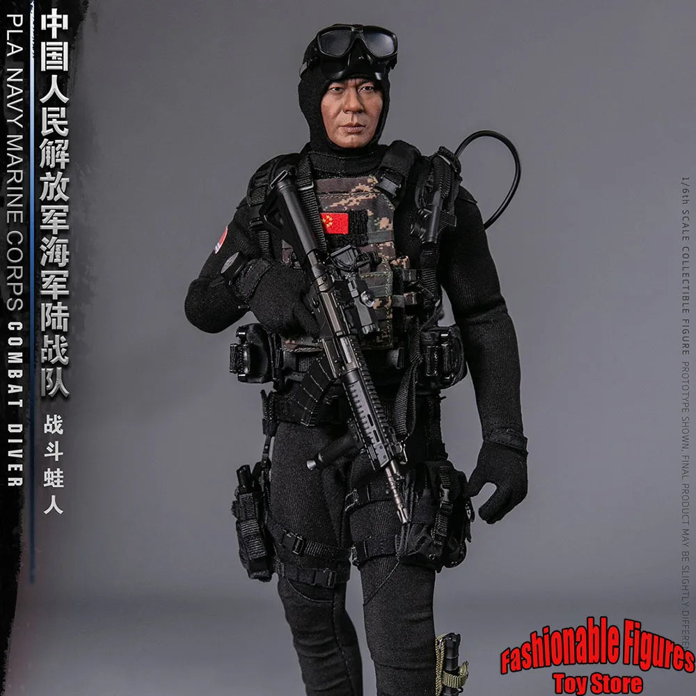 DAMTOYS 78073 1/6 Men Soldier PLA Marine Corps Battle Combat Diver Ful ...