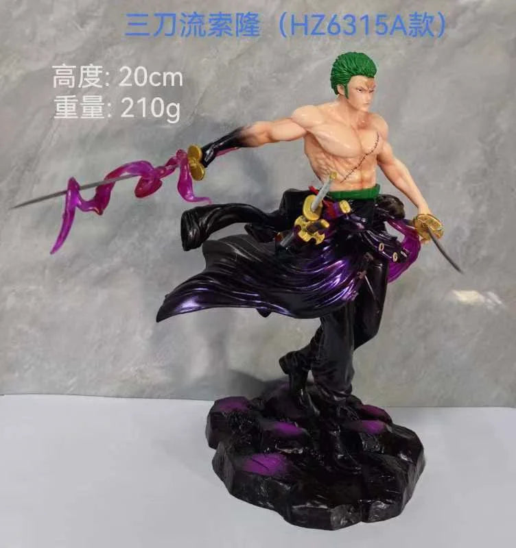 20CM Anime One Piece Roronoa Zoro Figure Swinging Sword Demon Slayer A ...