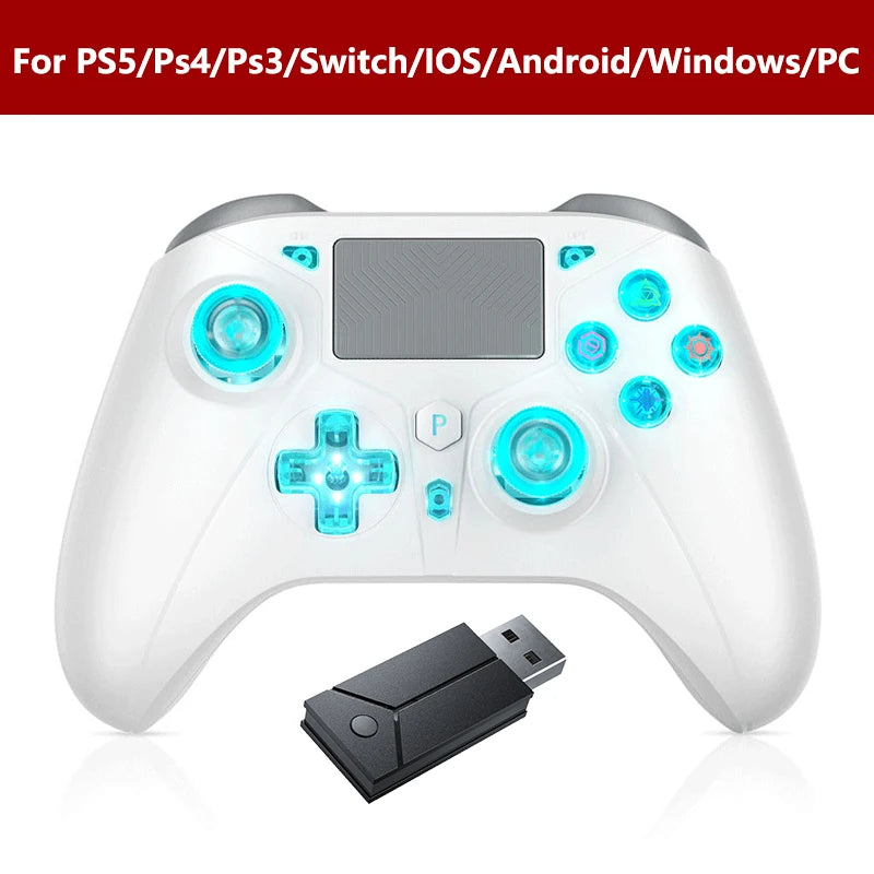 For PS5/PC/Steam Console Controller Wireless Gamepad W/ Turbo Dual Vib ...