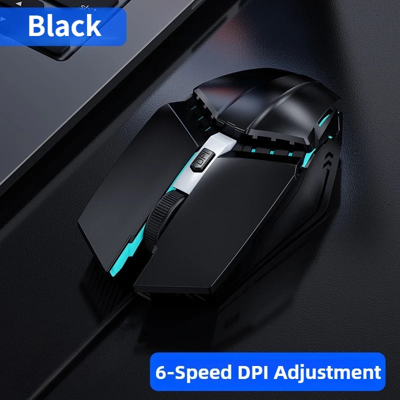Wired Gaming Mouse Computer Mice Mechanical Silent 6 Keys USB Braided ...