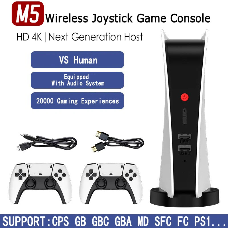 M5 Retro Video Game Console Classic PS1/FC/GBA Game Console Dual Wirel ...