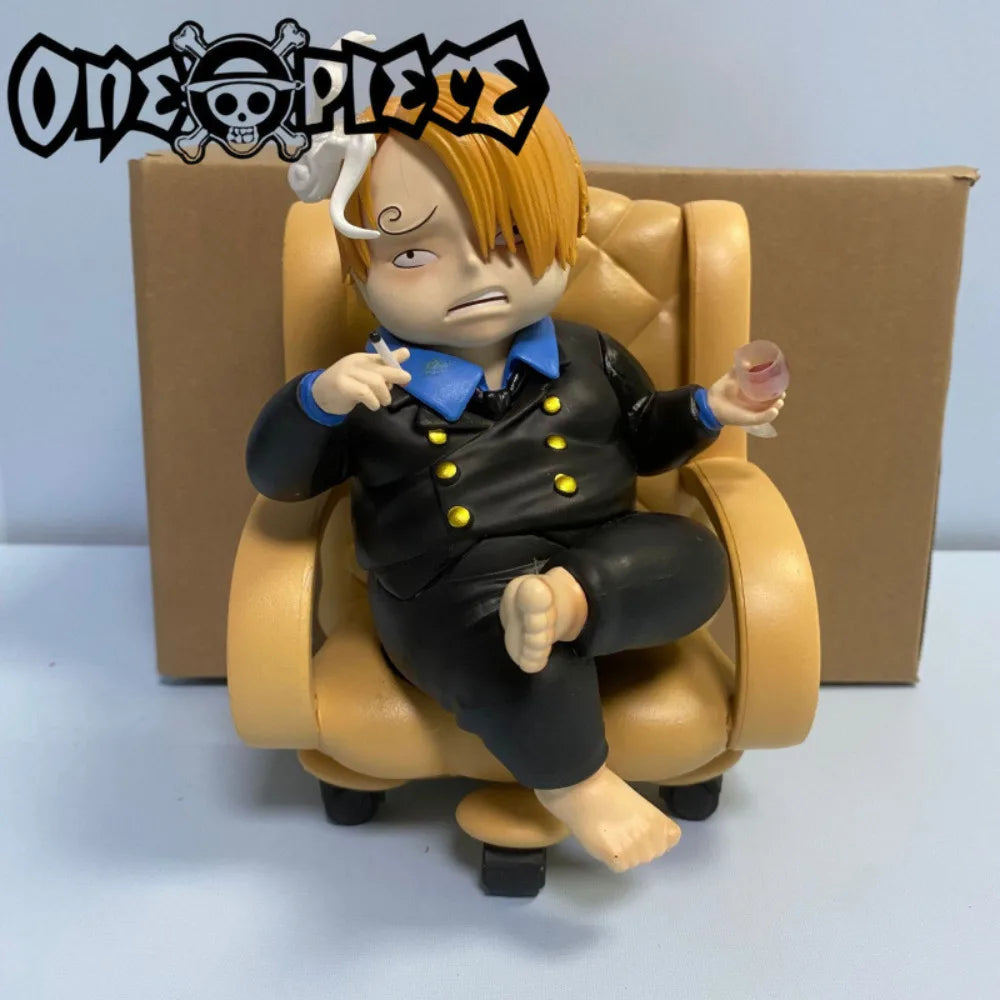 One Piece Chubby Sitting Figure Set - Cute Q Version Luffy, Zoro, Sanj ...
