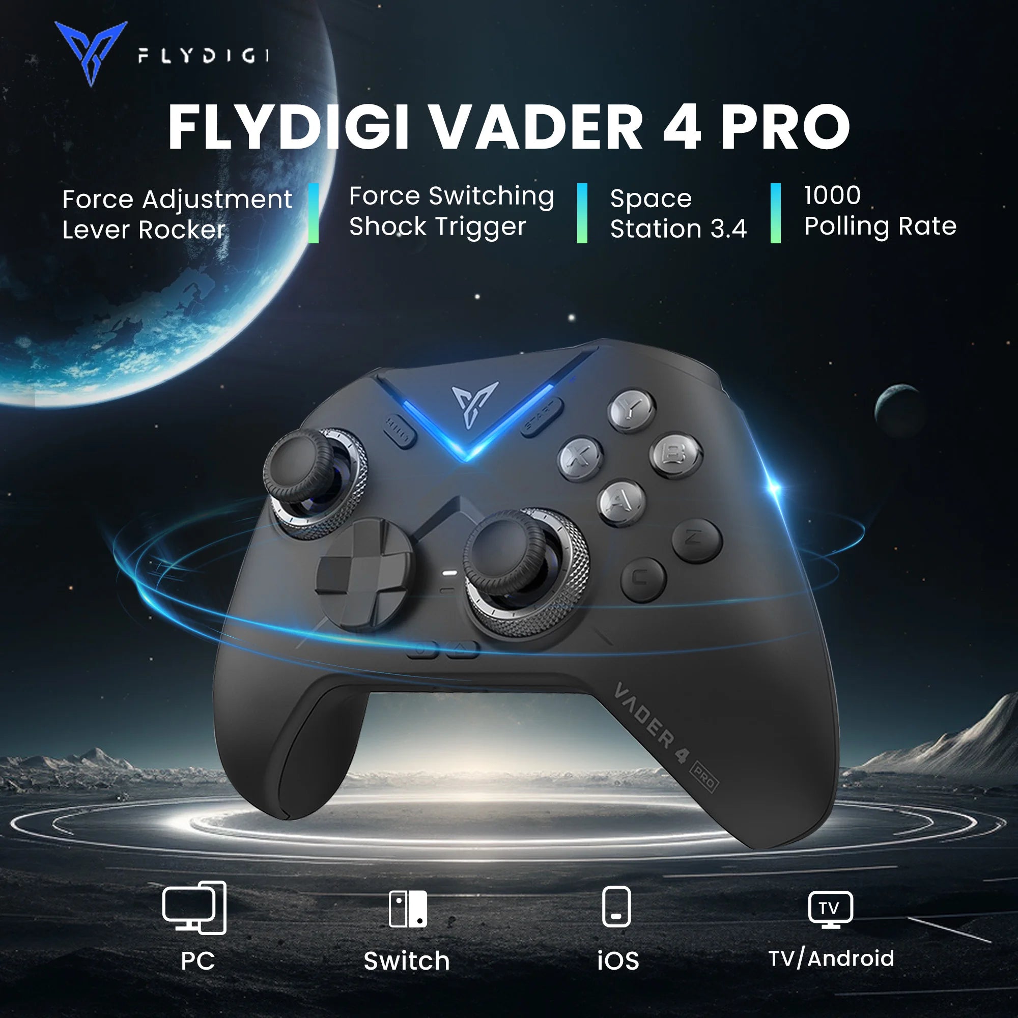 Flydigi Vader 4 Pro Bluetooth Wireless Gamepad,Force Switchable Trigge ...