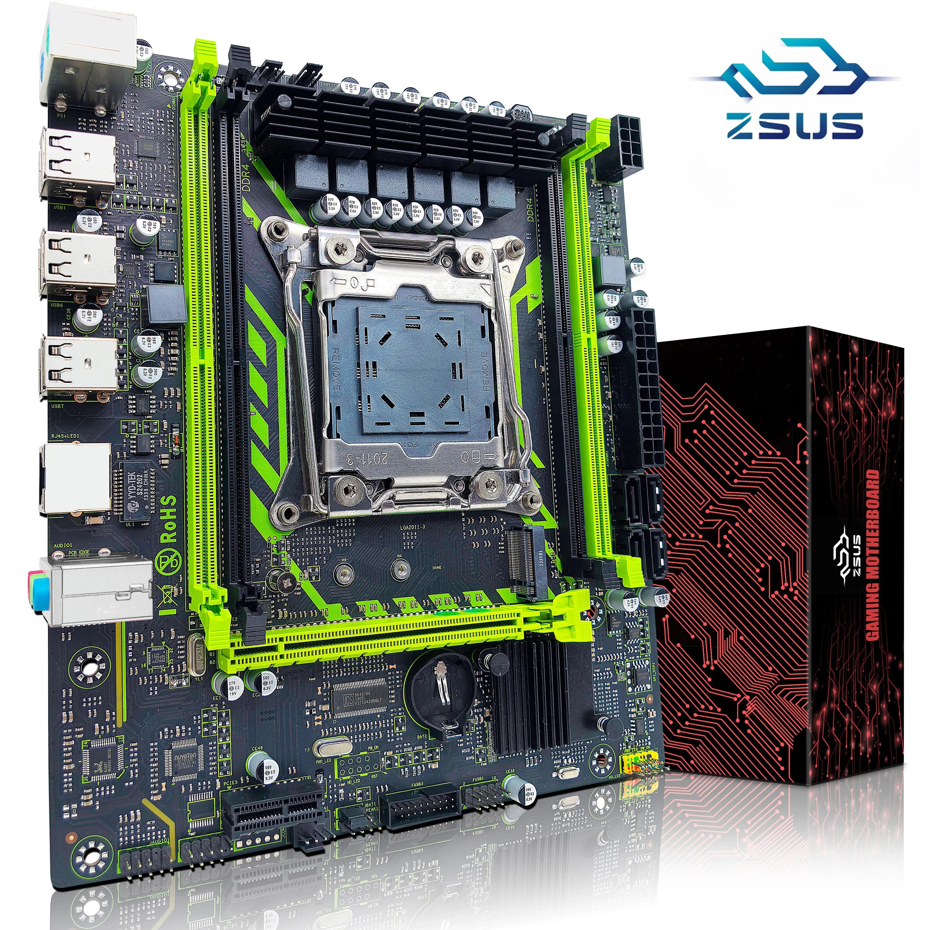ZSUS X99 Gaming Motherboard Dual Channel DDR4 Memory PCIEx16 LGA2011-3 ...