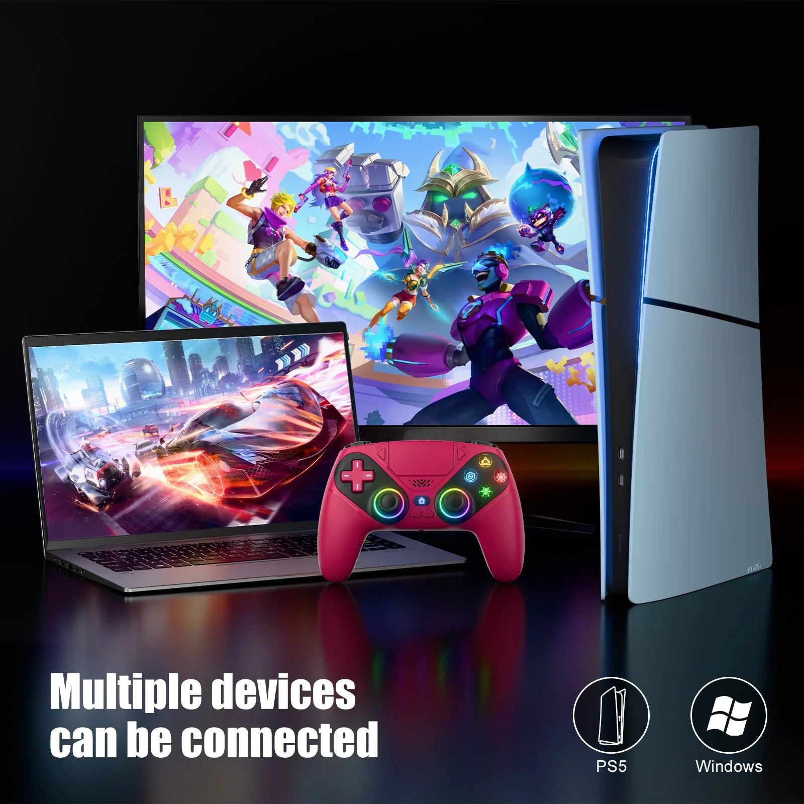 Wireless Gaming Controller compatible For Ps5/Ps5 Pro/Pc With Hall Joy ...