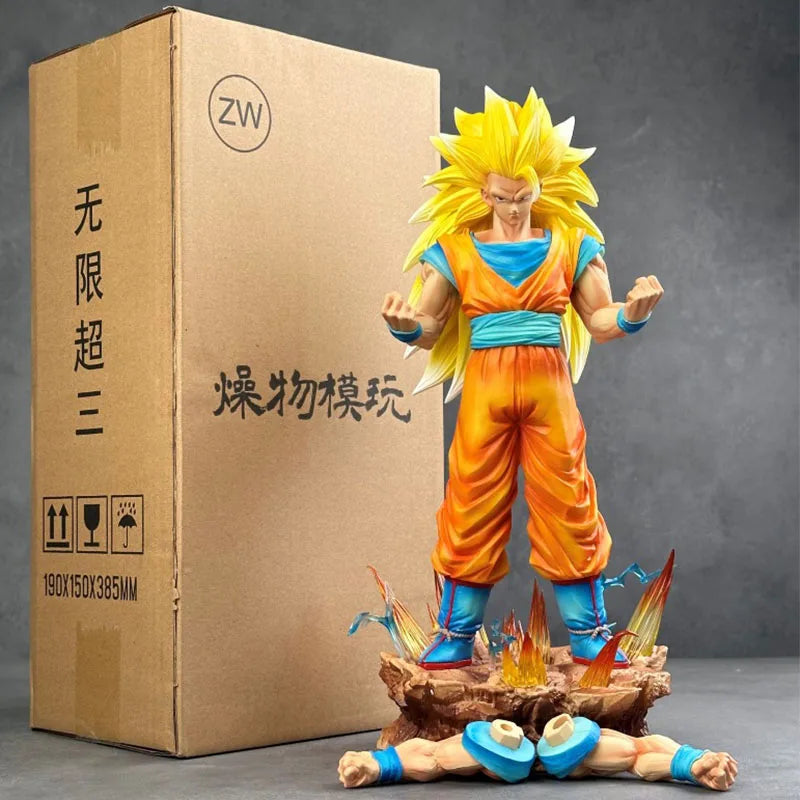 Anime Dragon Ball Z Son Goku Action Figure Toys 35cm DBZ SSJ3 Figurine ...