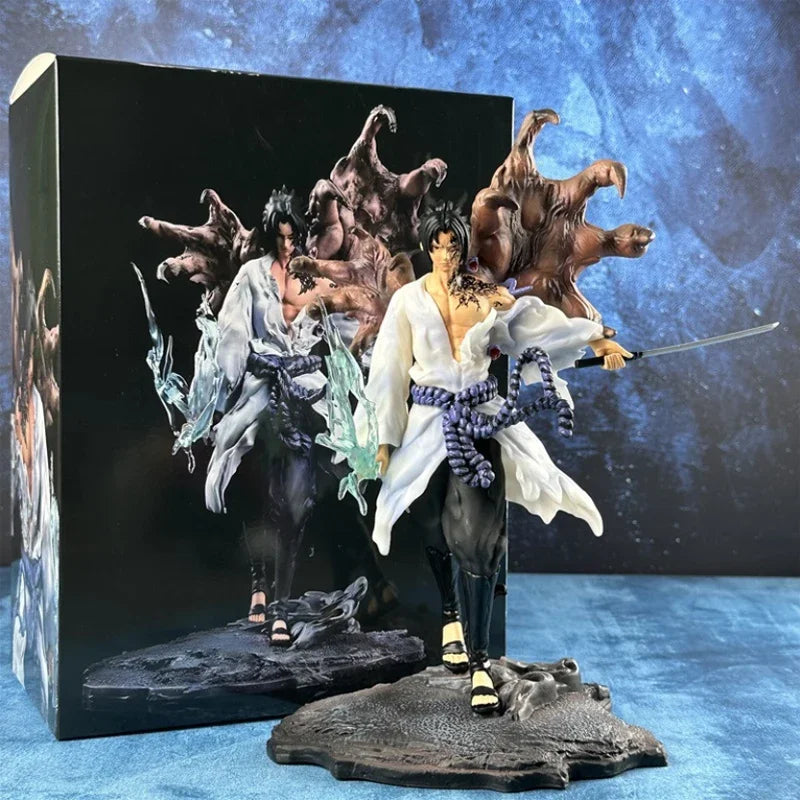 Naruto Tiemu Uchiha Sasuke Anime Figure 24cm GK Action Figurine Pvc St ...