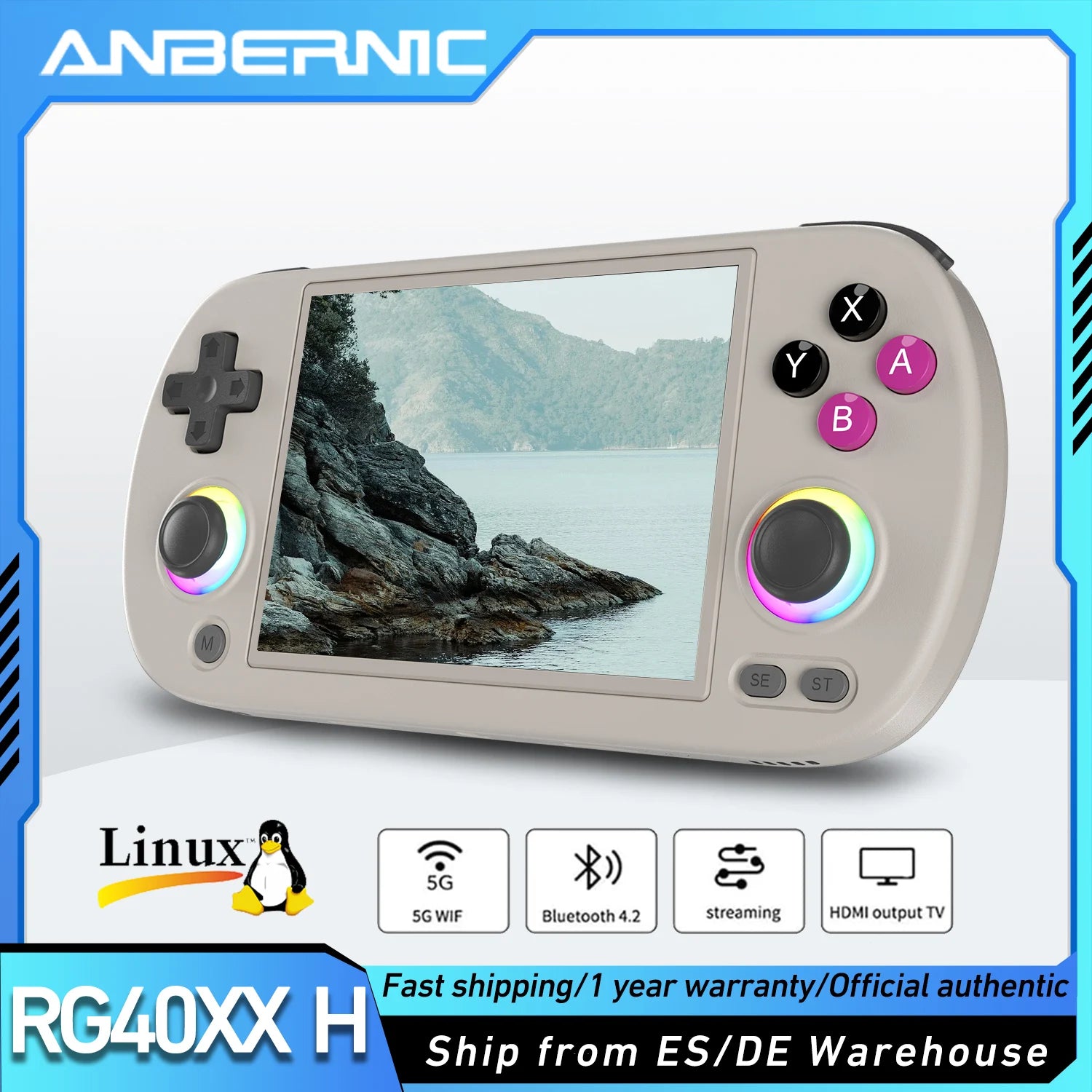 Anbernic RG40XX H 4.0” Handheld Game Console RG40XXH Retro Gaming Play ...