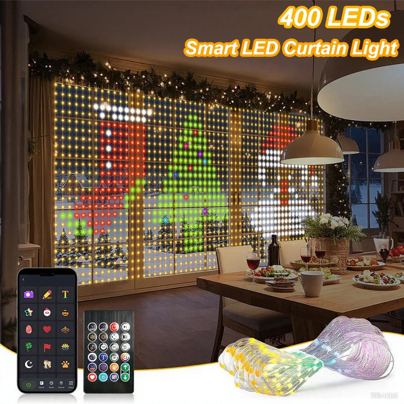 Smart LED Curtain Lights RGB Light String App Control Waterproof DIY F ...