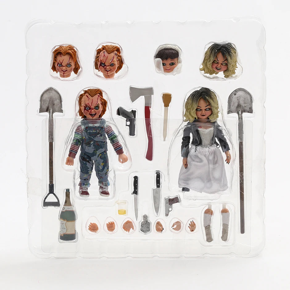 NECA Ultimate Bride of Chucky & Tiffany 7" Horror Action Figure 2-Pack ...