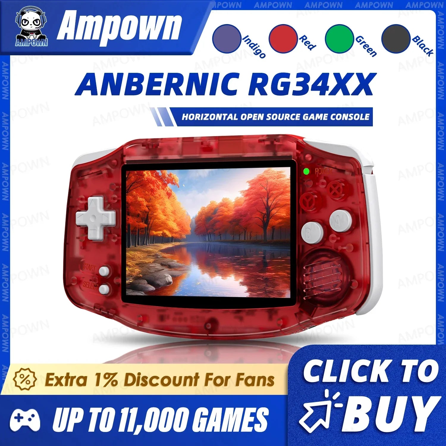 ANBERNIC RG34XX Retro Handheld Game Console 3.4''IPS Screen Linux Syst ...