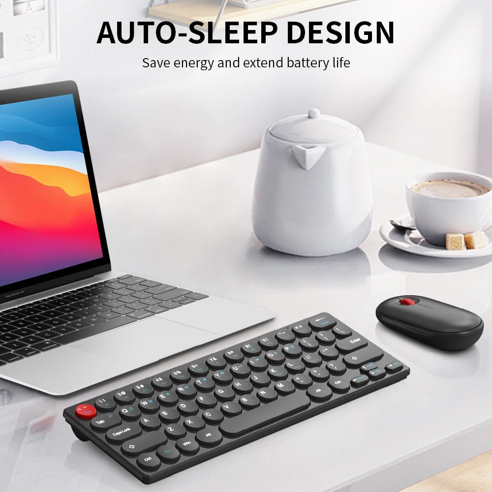 2.4G Wireless Keyboard and Mouse Combo Battery Power Bluetooth Keyboar ...