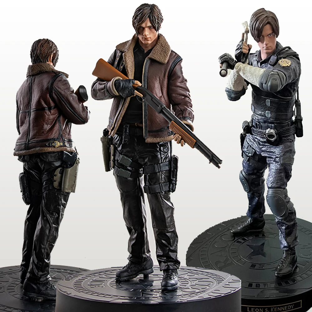 Biohazard Leon Scott Kennedy Anime Figure Brown Jacket Evil Police Gam ...