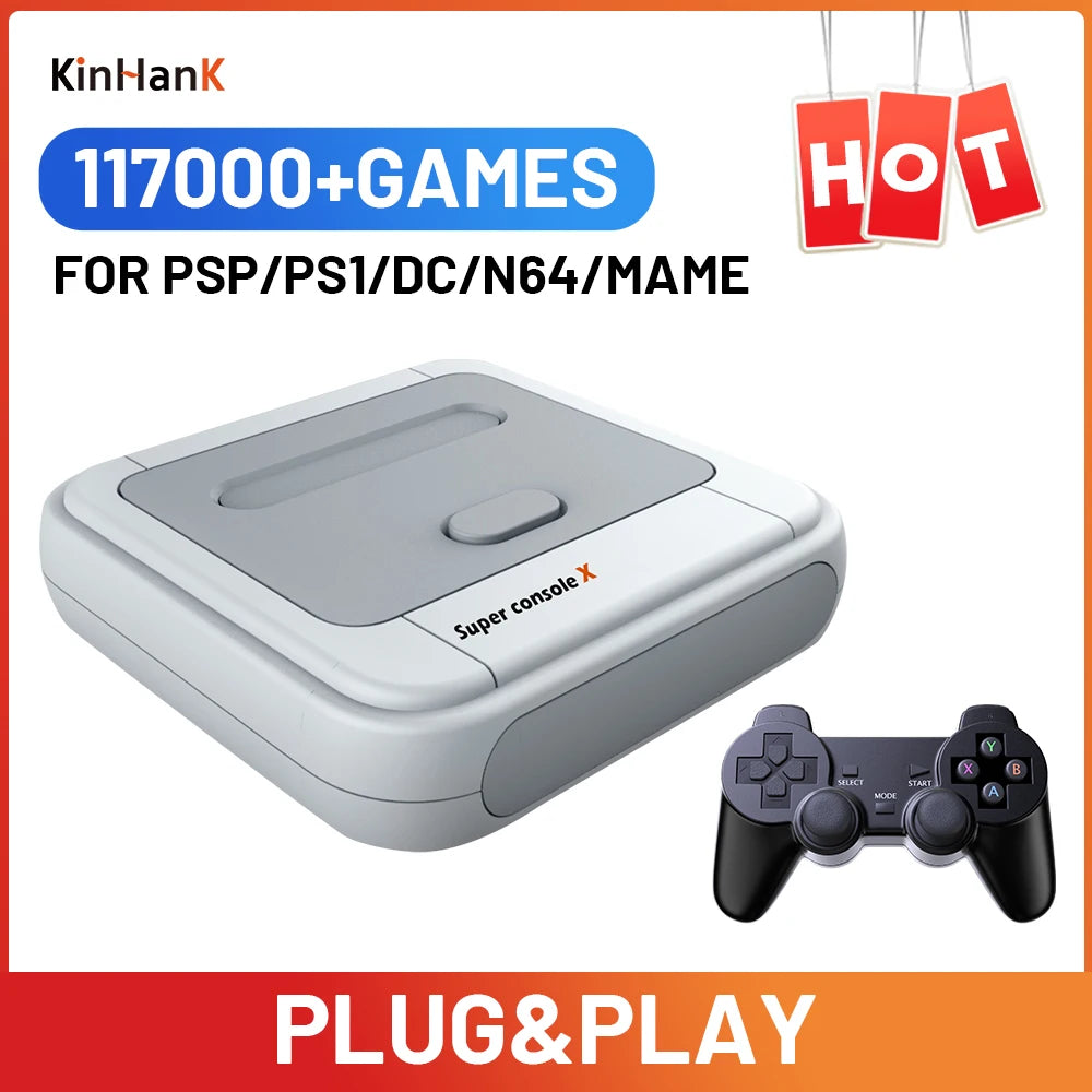 KINHANK Super Console X Game Box Retro Game Console 100000 Video Games ...