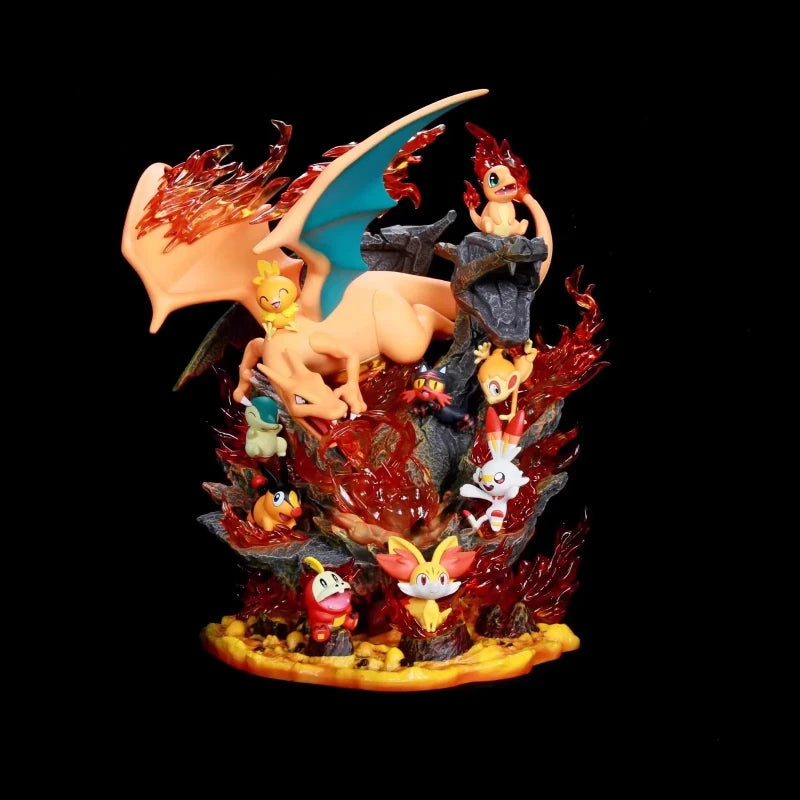 Pokemon Light-Up Figure 32cm Fire Type Family Set Charizard GK Glowing ...
