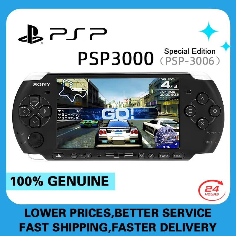 100% Original Sony psp 3000 (PSP-3006) PIANO BLACK PSP3000 Game Consol ...
