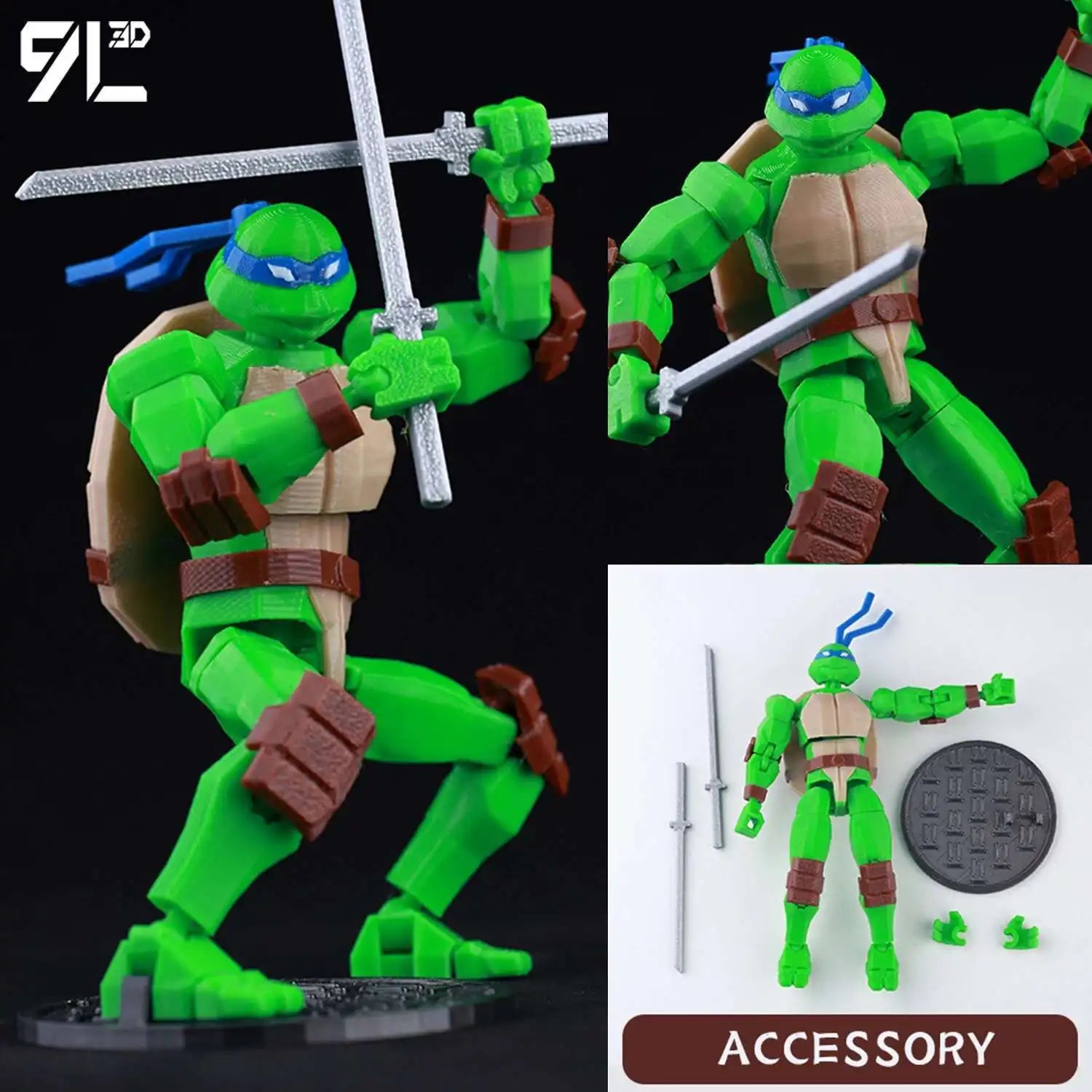 9L3D Cloud FFVII Figure Buster Sword Multi-Joint Articulated Lucky Dum ...