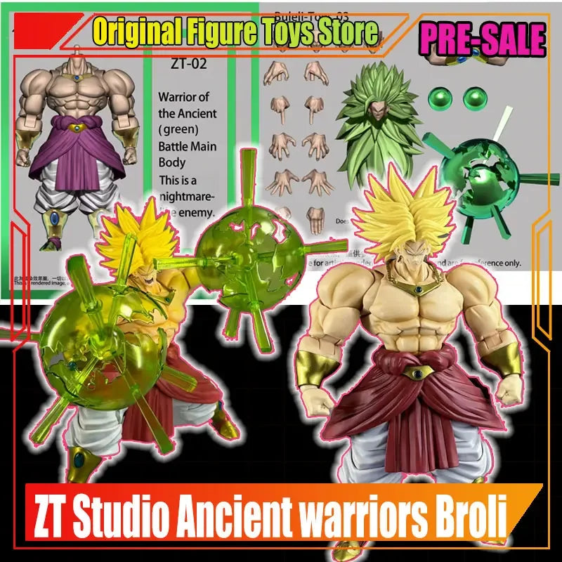 ZT Toys Studio Ancient Warrior Broly Aciton Figure 1/12 Green Yellow L ...