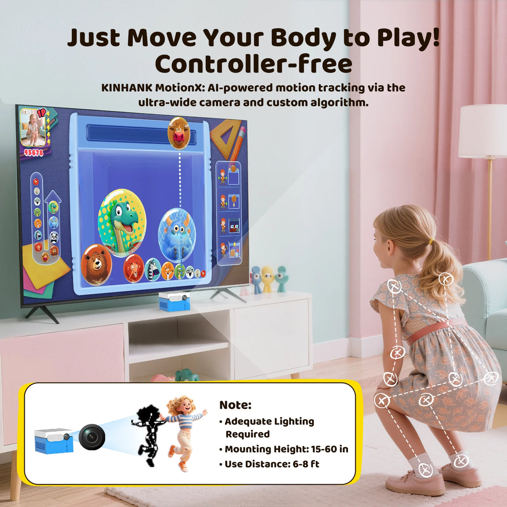 KINHANK MotionX Video Game Consoles with 30+Games for Kids & Families ...