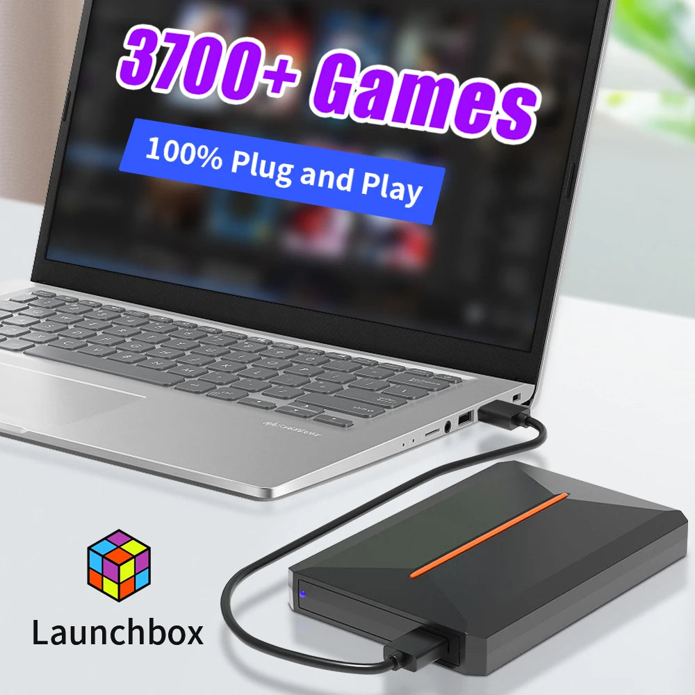 Launchbox 500G Portable Gaming HDD Retro Game Console With 3760+PC/3D ...