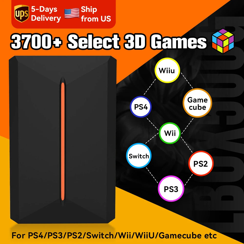 JMachen 500GB Game Hard Drive Launchbox Portable Gaming HDD with 3700 ...